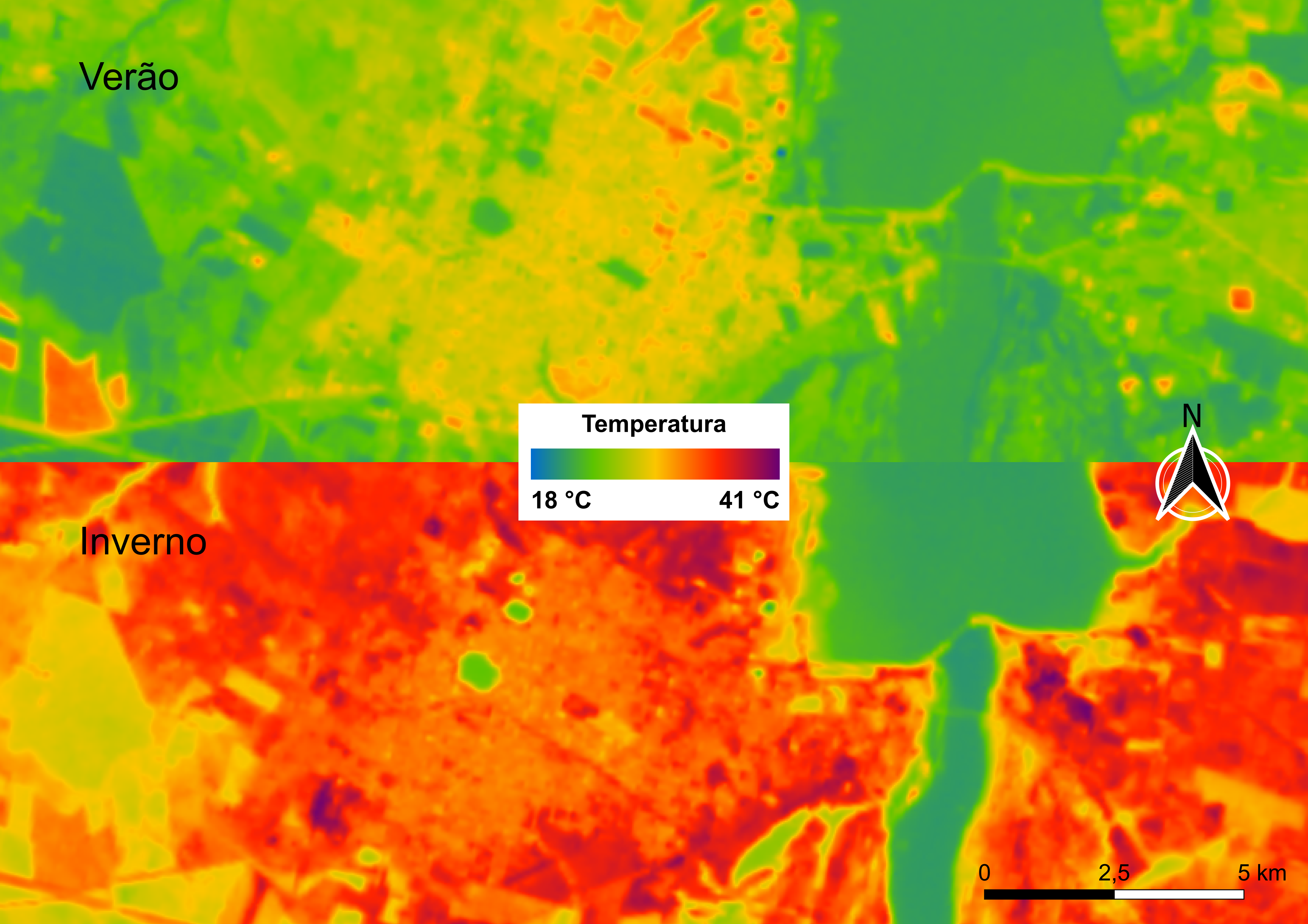 Temperatura superficial de Três Lagoas | Spatialnode